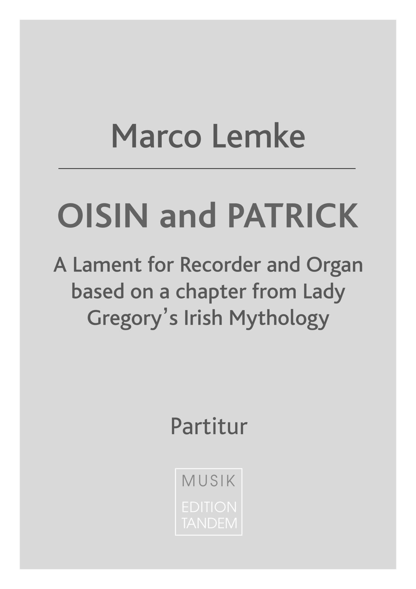 OISIN and PATRICK - Edition Tandem - Verlag Salzburg Wien